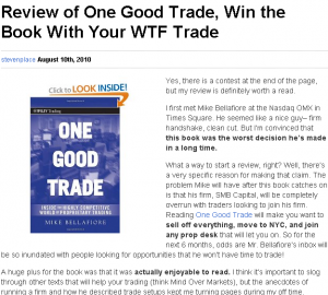 Review of One Good Trade: Win Book with WTF Trade | SMB Training